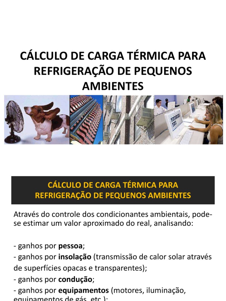 Cálculo de Carga Térmica em Ambientes | PDF