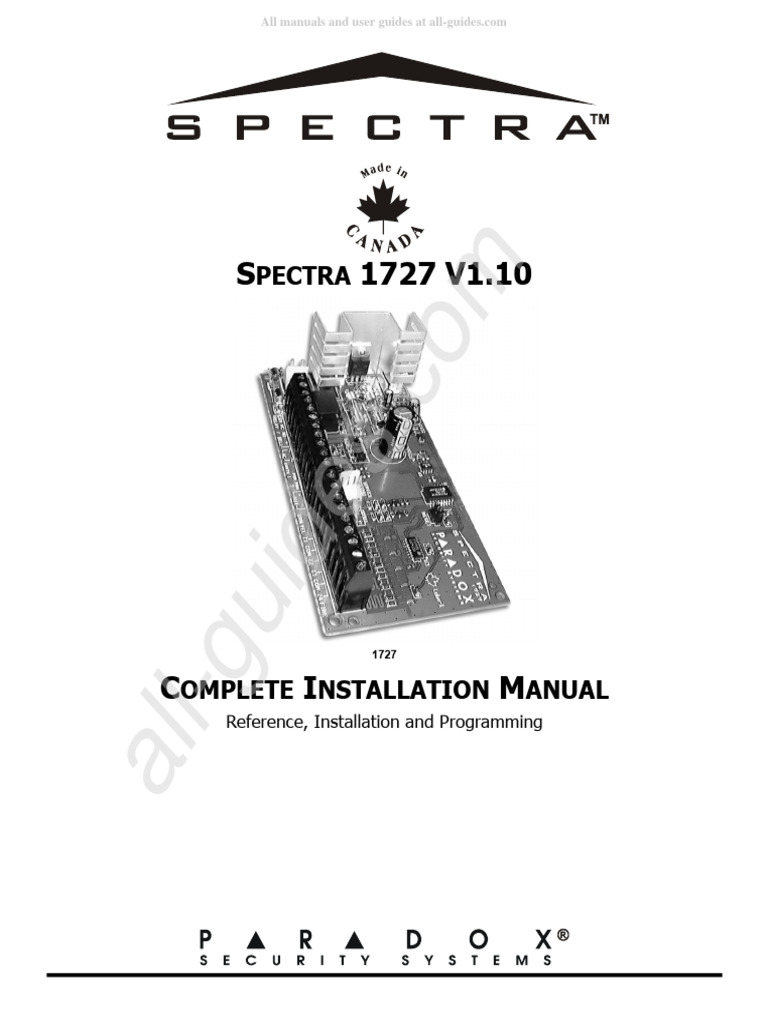 Paradox Spectra 1727 Installation Manual 20 | PDF | Power Supply ...