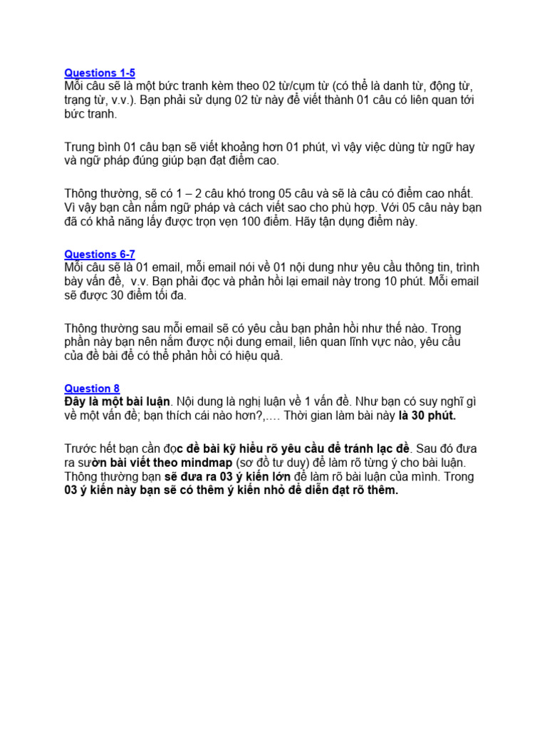 Tips For Toeic Writing | PDF