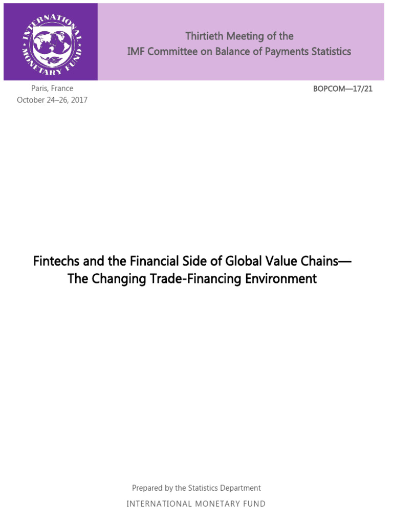Fintechs and The Financial Side of Global Value Chains - The Changing Trade-Financing ...