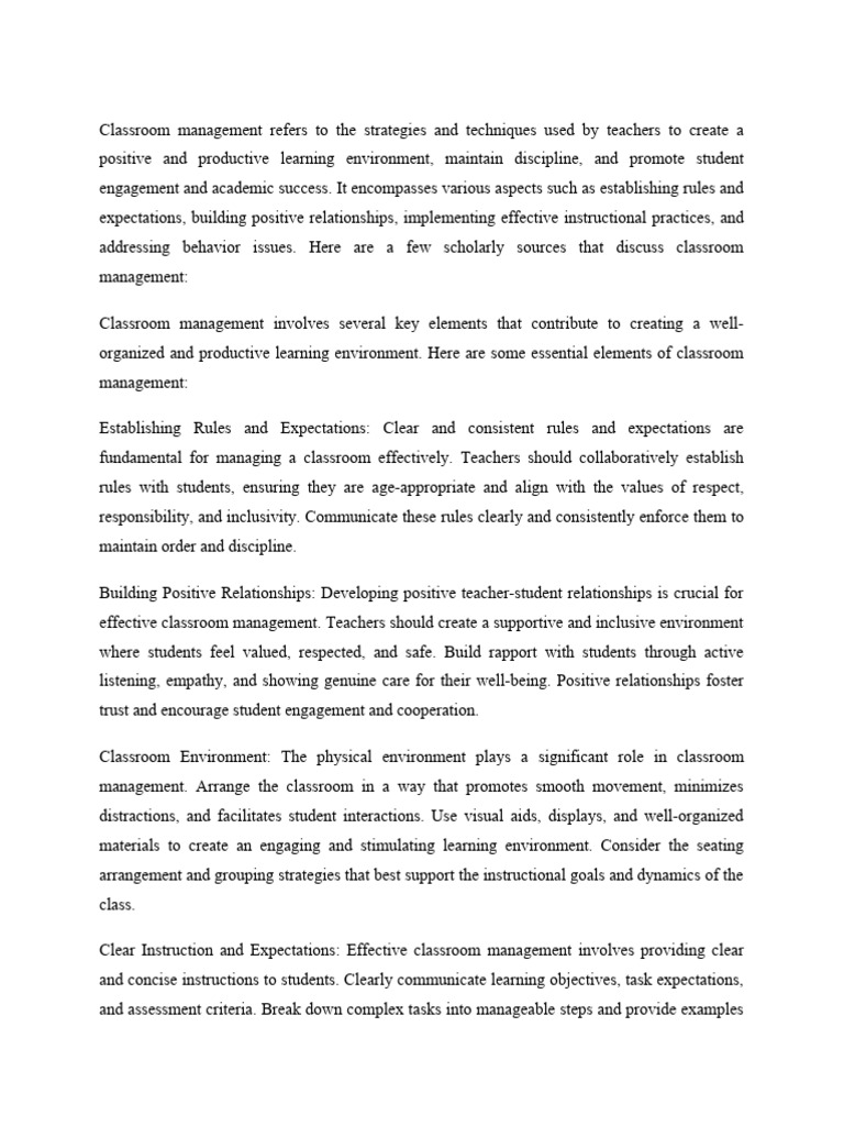 classroom management | Download Free PDF | Classroom Management ...