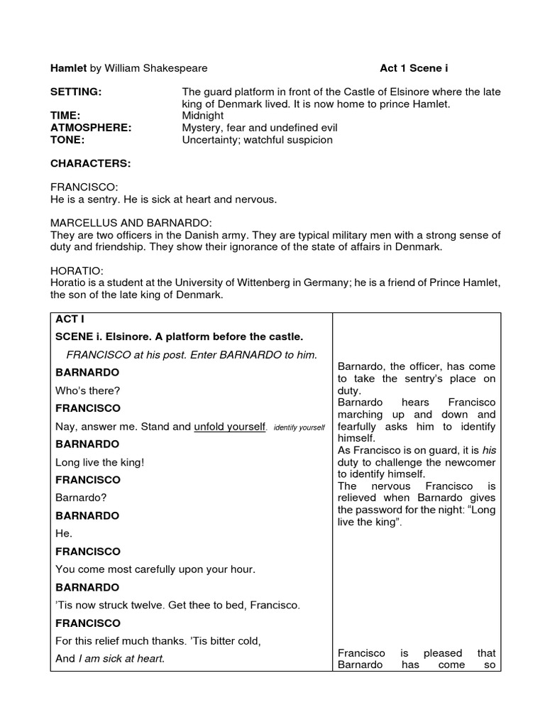 Hamlet Detailed Scene Analysis | PDF | Ghosts | Hamlet