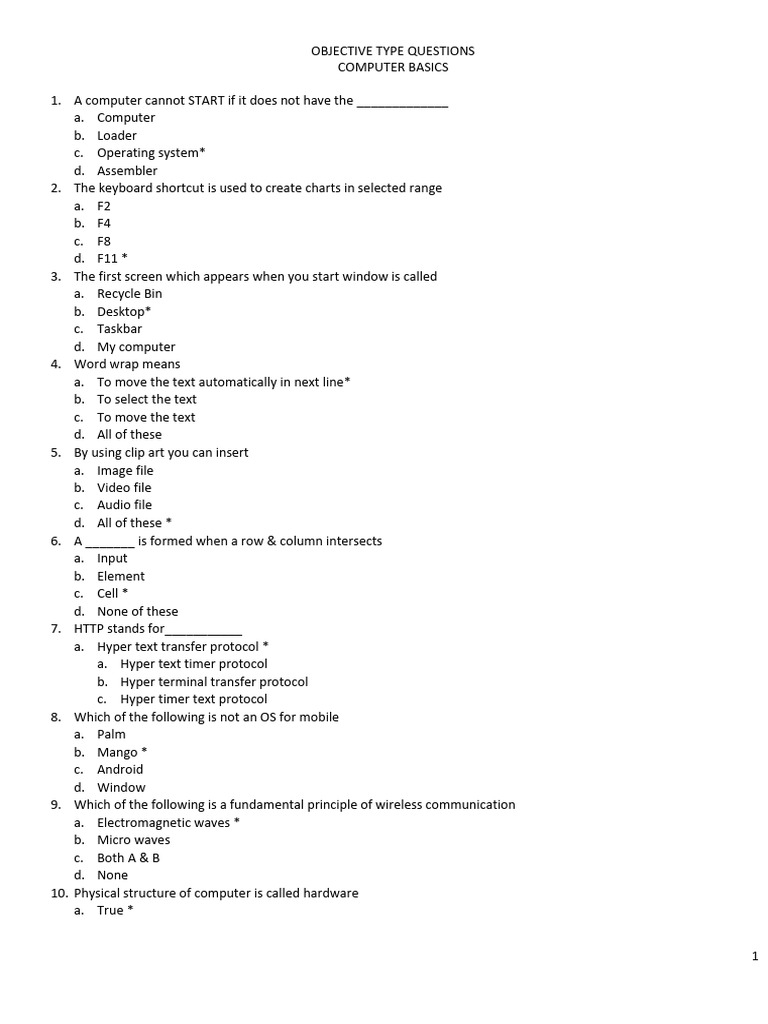 MCQ BASICS | Download Free PDF | Microsoft Excel | Microsoft Word