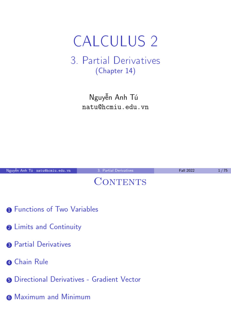 3 - Partial Derivatives | PDF | Derivative | Function (Mathematics)