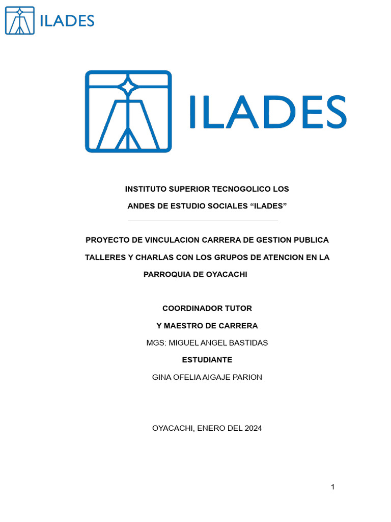 INFORME DE VINCULACION DE GINA AIGAJE - 2024-Signed-1 | PDF | Comunidad | Sustentabilidad