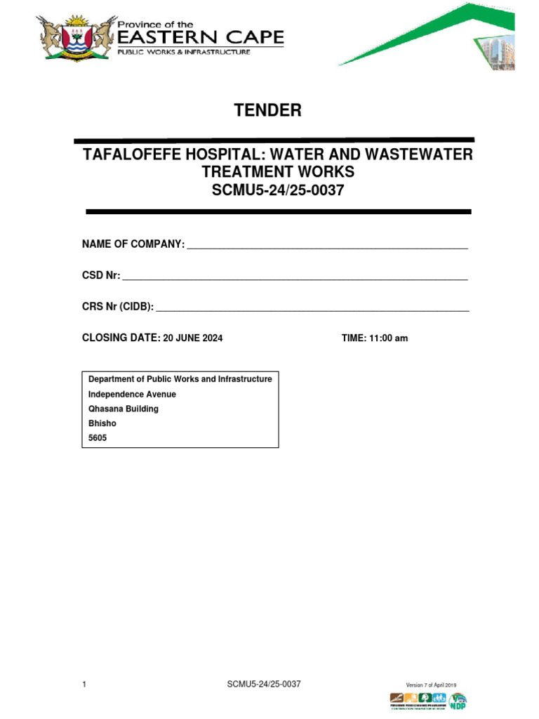 Scmu5!24!25 0037 Tafalofefe Hospital Water and Wastewater Treatment Works | PDF | Value Added ...