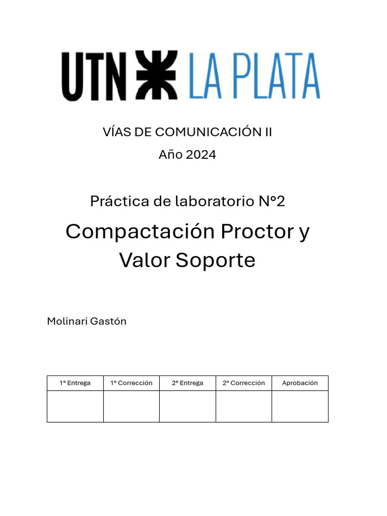 Laboratorio 2 - Compactación Proctor y Valor Soporte | PDF