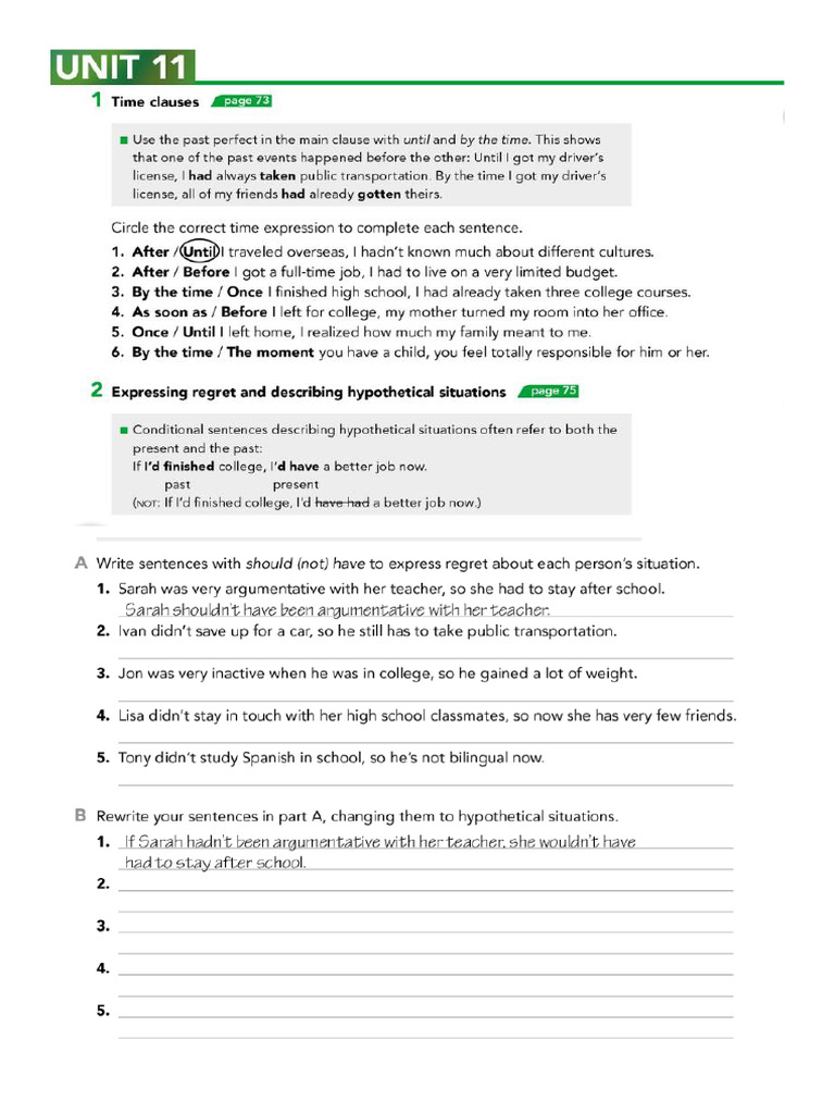 Grammar Reference Level 8. Unit 11 | PDF
