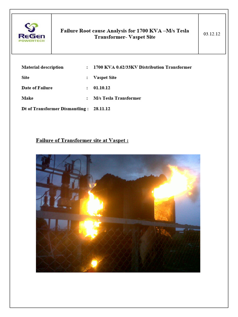 Failure Root Cause Analysis Tesla Transformer | PDF | Transformer ...