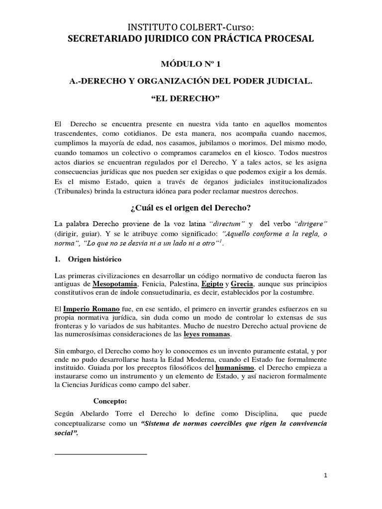 M DULO N 1 Secretariado Jdico Con PR Ctica Procesal A o 2018 | PDF | Jurisdicción | Juez