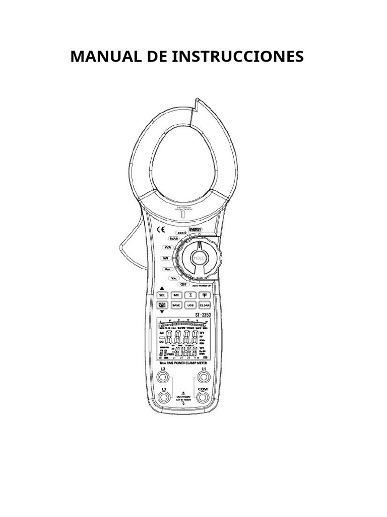Cem DT3353 Manual Español | PDF | Corriente alterna | Energia electrica