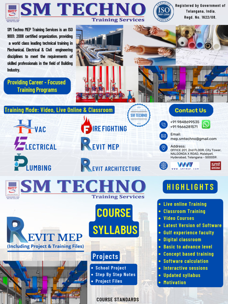 Revit Mep Syllabus 2023 | PDF | Duct (Flow) | Fire Sprinkler System