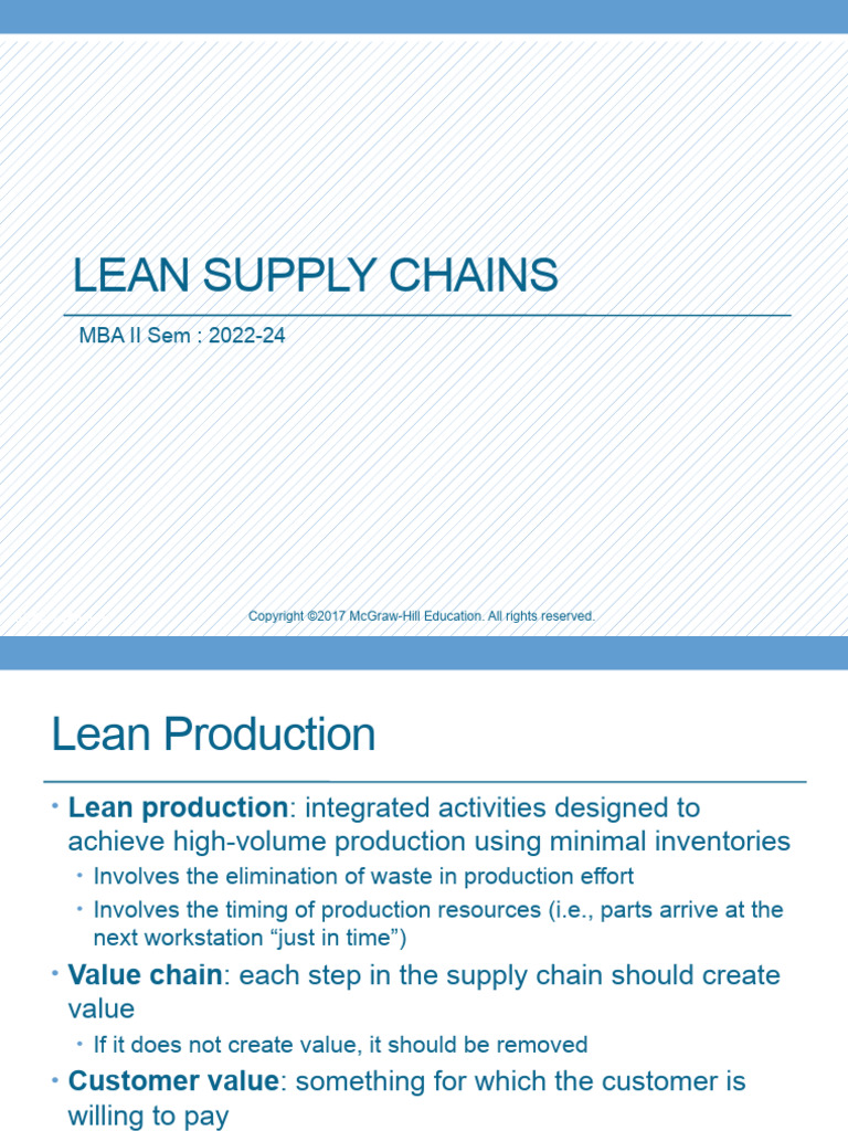 Lean Supply Chain | PDF | Lean Manufacturing | Supply Chain