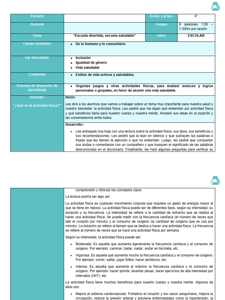 Escuela Divertida, Escuela Saludable | PDF | Corazón | Sistema circulatorio