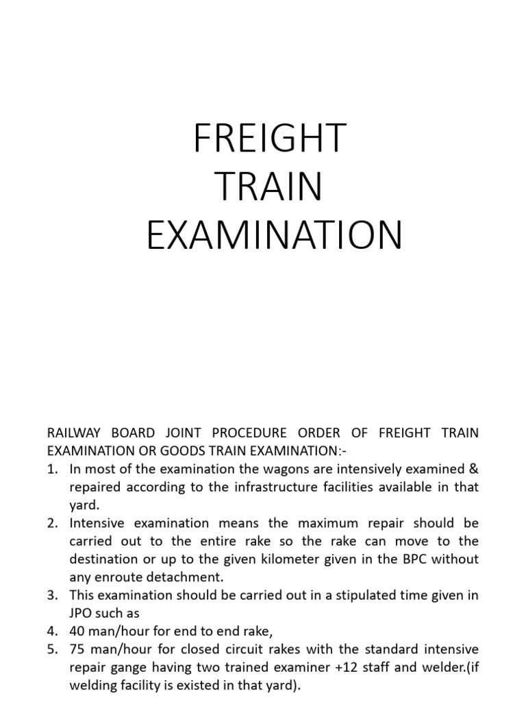 Freight Train Examination | PDF | Train | Rail Freight Transport