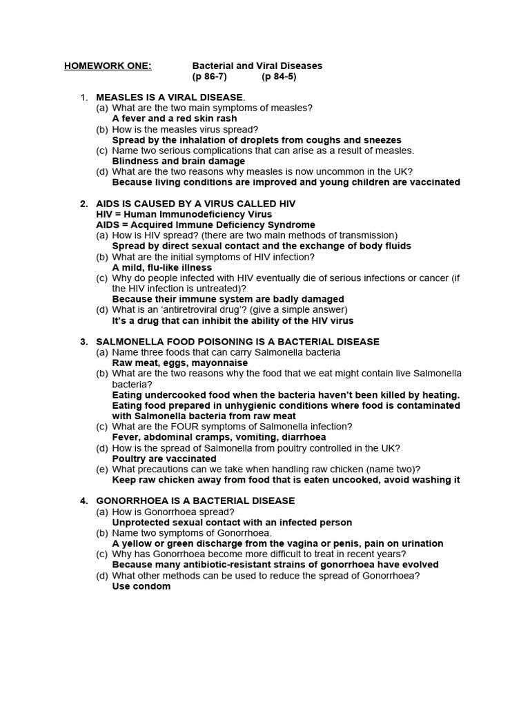 Bacterial and Viral Diseases Overview | PDF | Measles | Hiv/Aids