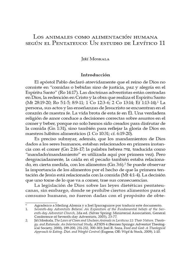 Jiri Moskala Los Animales Como Alimentac | PDF | Jesús | Deidad creadora
