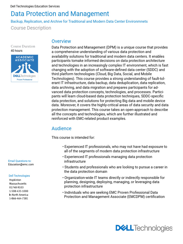 Data Protection and Management | PDF | Backup | Fault Tolerance