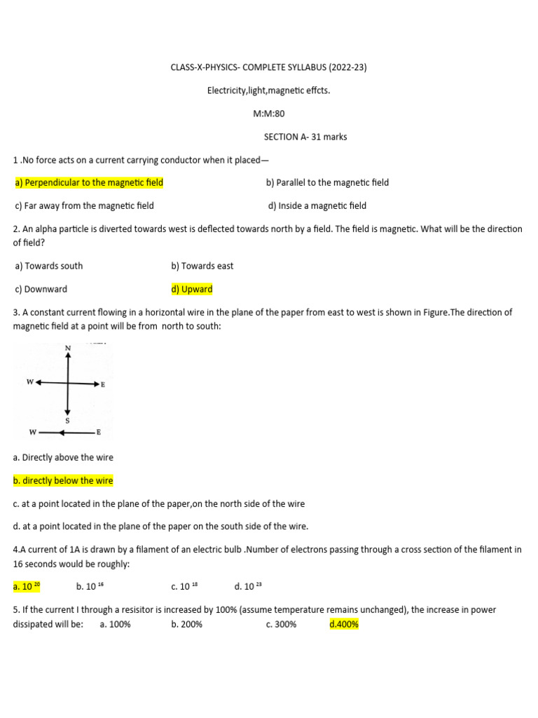 Complete Syllabus-Physics | PDF | Electrical Resistance And Conductance | Magnetic Field