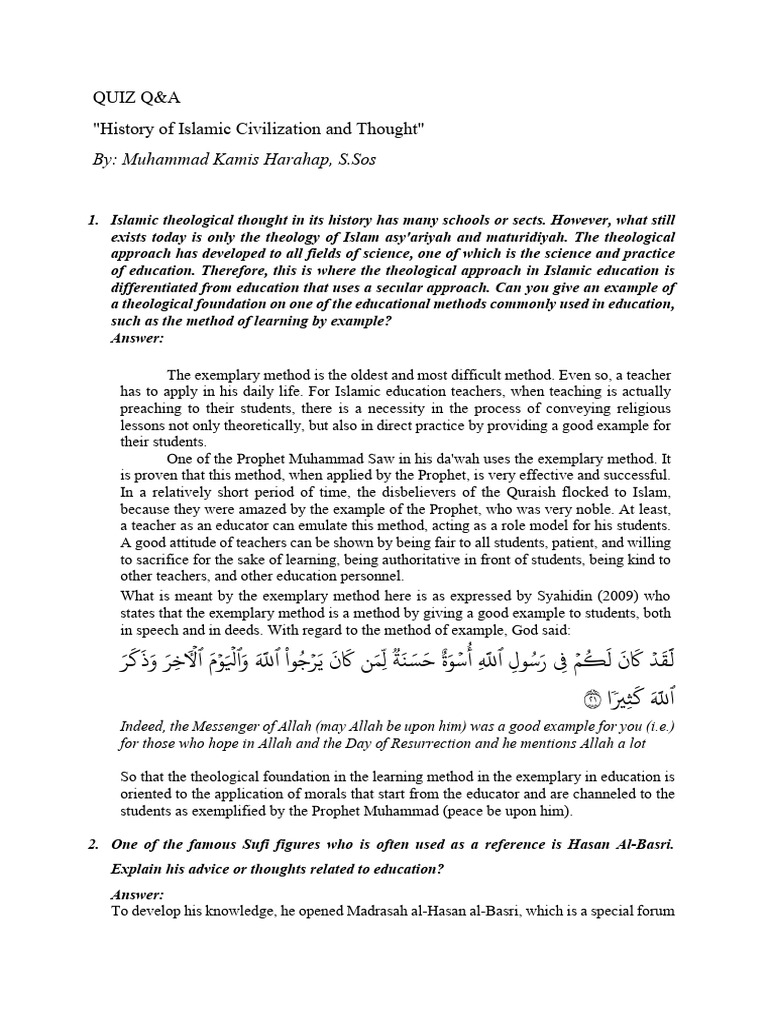 History of Islamic Civilization and Thought | PDF | Muhammad | Caliphate