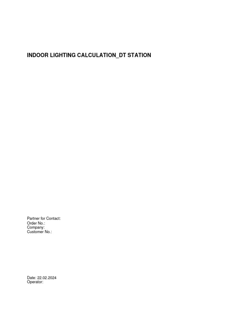 INDOOR LIGHTING CALCULATION_DT STATION | PDF | Lighting | Architectural Elements