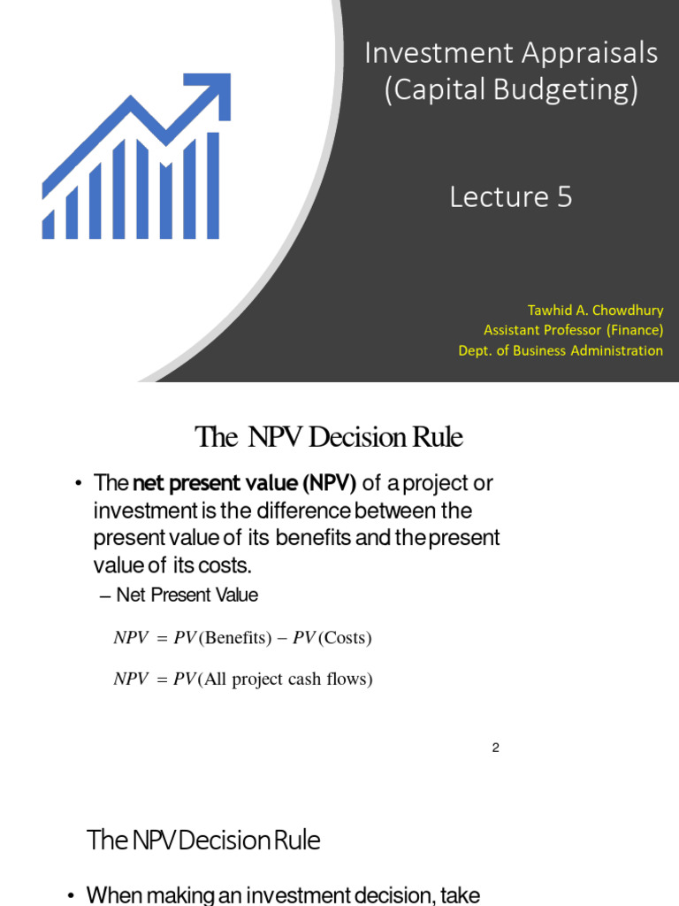 Lecture 5 (Capital Budgeting Techniques) | PDF | Net Present Value | Internal Rate Of Return