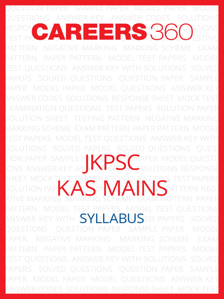 JKPSC Kas Mains Syllabus | PDF | Chemical Reactions | Chemical Bond