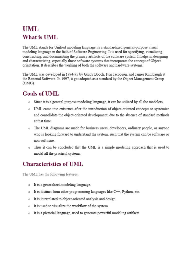 Uml Lecture Pdf Unified Modeling Language Class Computer