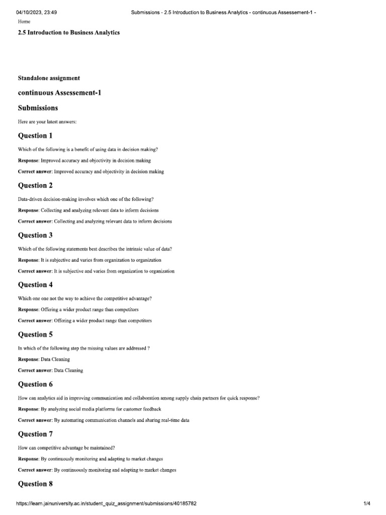 BA CA 1 - Merged | PDF | Analytics | Data