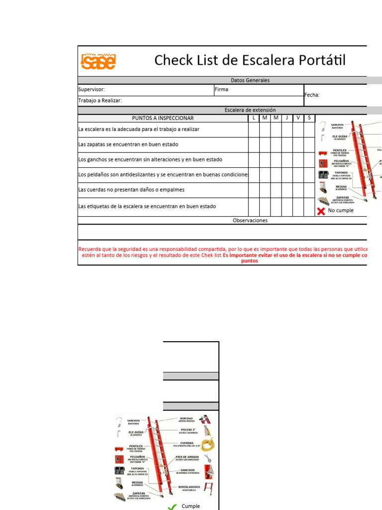 Check List Escaleras | PDF