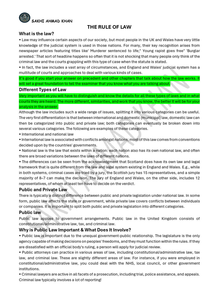 The Rule of Law | PDF | Public Law | Rule Of Law