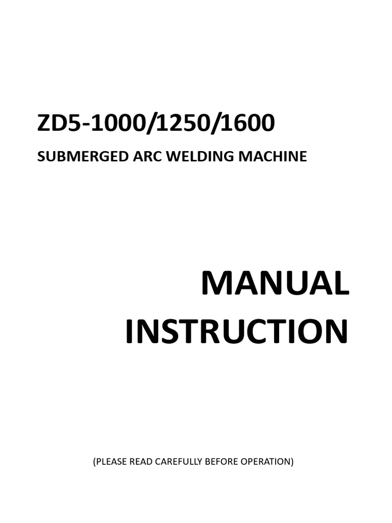 ZD5-1000.1250.1600 Submerged Arc Welding Power Source | PDF | Welding ...