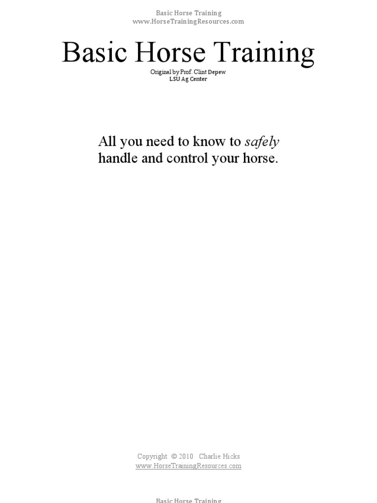 Basic Horse Training | PDF | Equidae | Horses