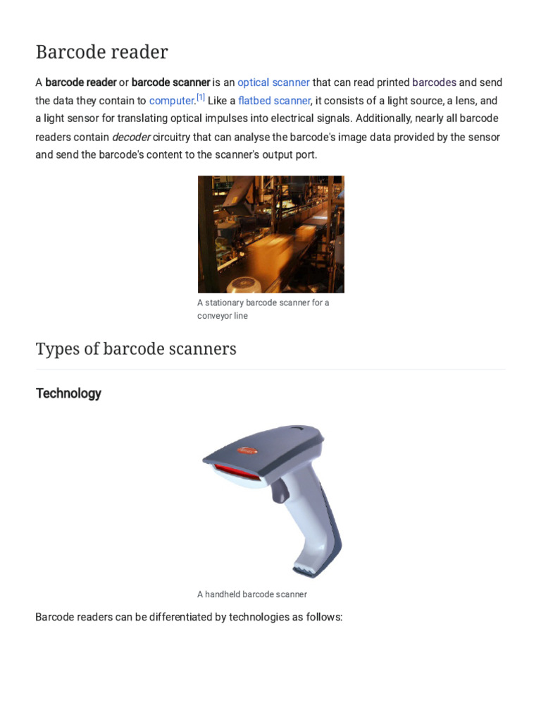 Barcode Scanners Explained | PDF | Barcode | Information And Communications Technology