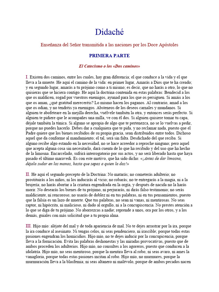 Didaché | PDF | orador del Señor | Profeta