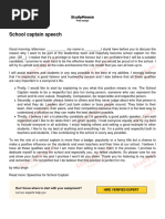 Speech For House Captain | PDF | Career & Growth