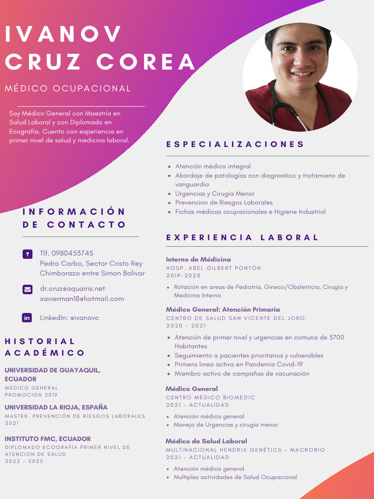 Cv Cruz Correa Xavier Ivanov (2) | Descargar gratis PDF | Organización Panamericana de la Salud ...