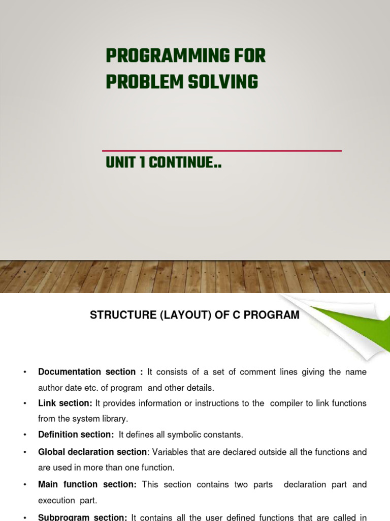 PPS Unit-1 (C Basic) | PDF | C (Programming Language) | Programming ... PPS Unit-1 (C Basic) | PDF | C (Programming Language) | Programming ...
