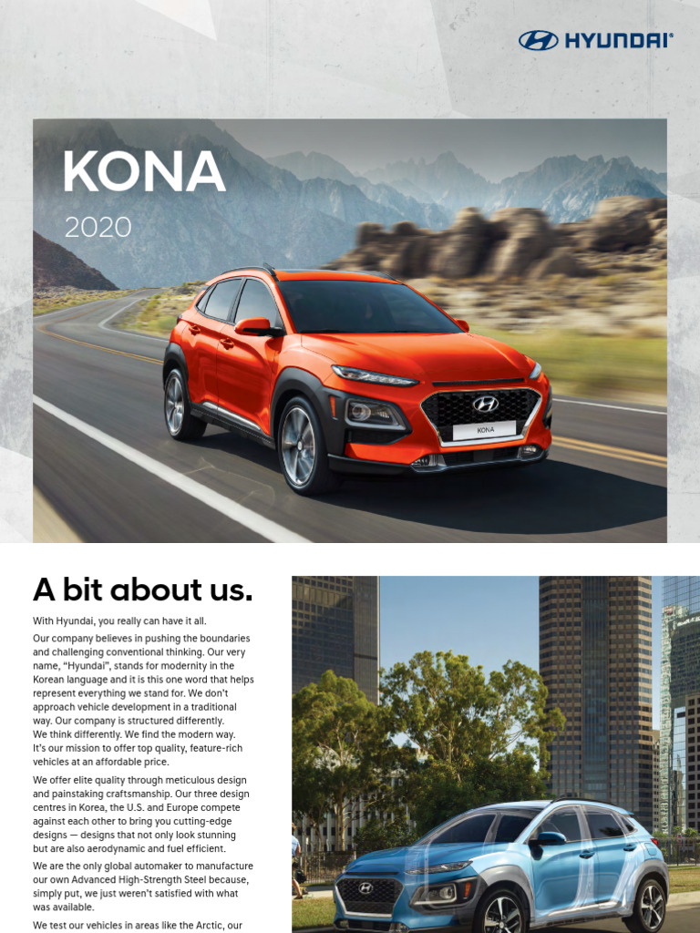 2020 Hyundai KONA Product Card En | Download Free PDF | I Phone | Android (Operating System)