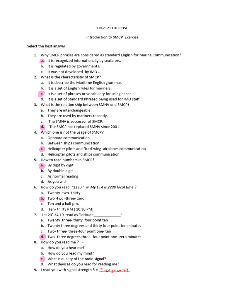 EN 2121 Intro SMCP Exercise | PDF