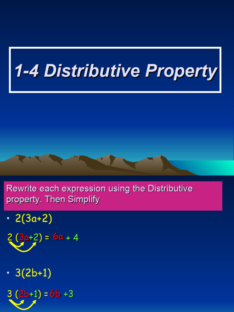 1-4 Distributive Property | PDF | Mathematics | Algebra