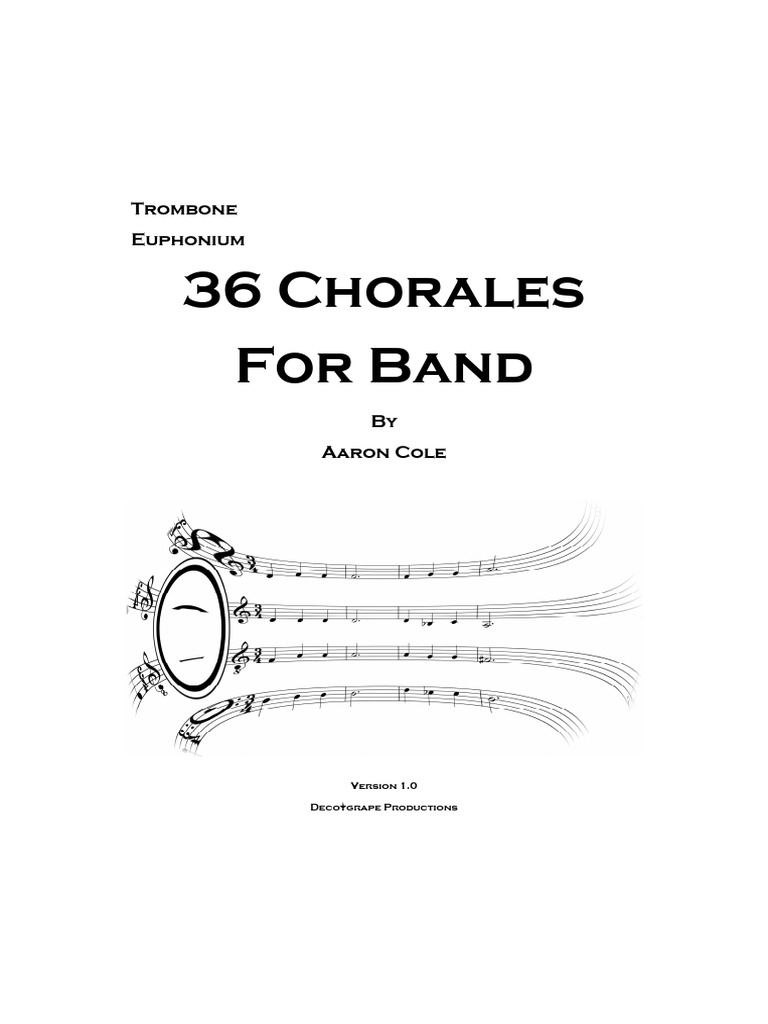 36 Chorales For Band: Trombone Euphonium | PDF | Trombone | Pachelbel's ...