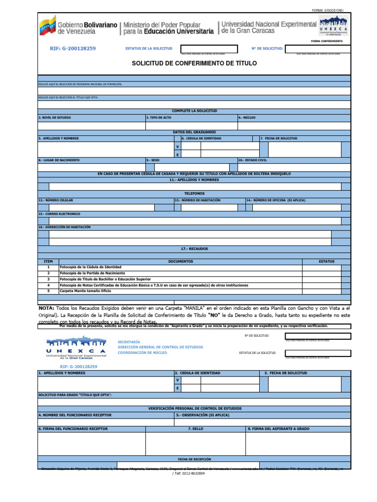 PLANILLA DE CONFERIMIENTO DE TITULO -2024-1 | PDF | Documento de identidad