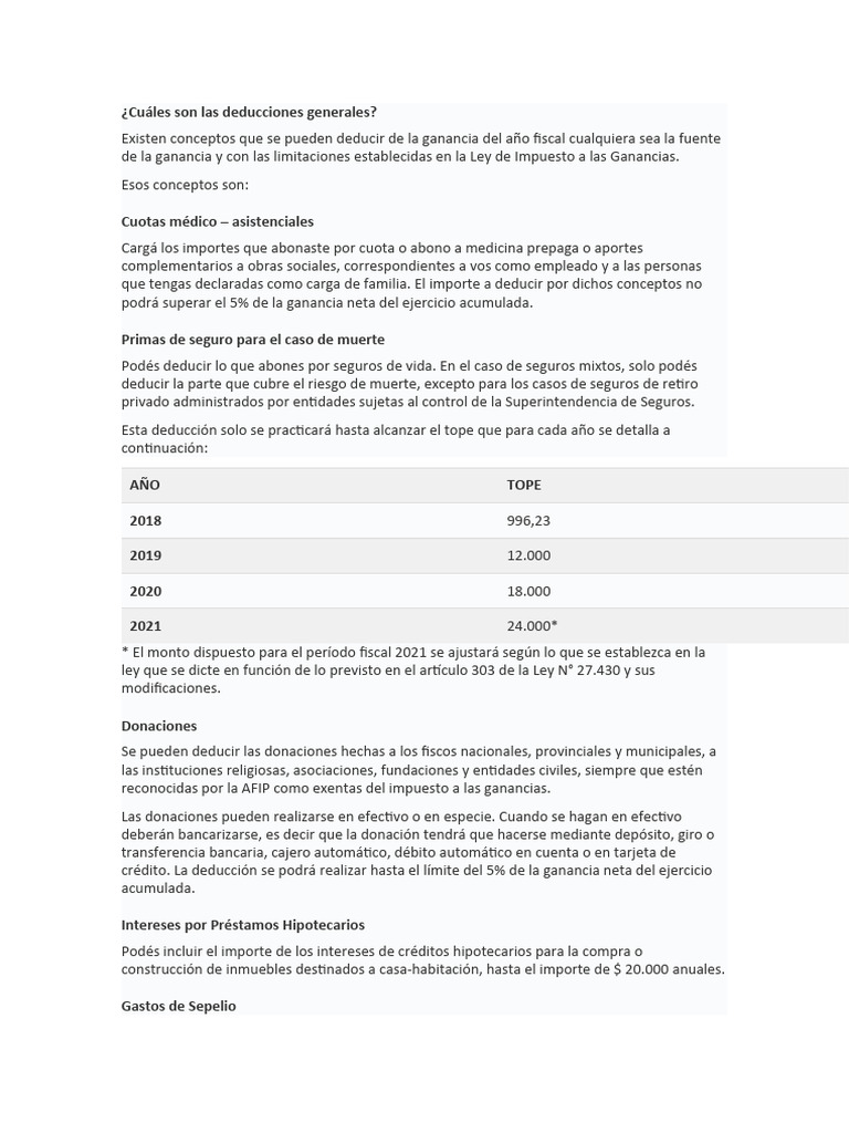 Cuáles Son Las Deducciones Generales | PDF | Seguro | Jubilación