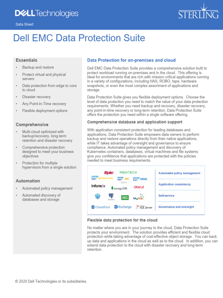 Sterling Dell Data Protection Suite | PDF | Cloud Computing | Backup