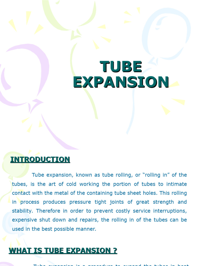 Tube Expansion | PDF | Pipe (Fluid Conveyance) | Sheet Metal