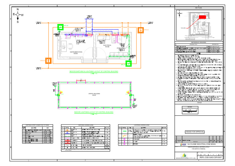 REPL-CGD-GAD-CSP-E007 - Rev A - INDOOR EARTHING & LIGHTNING LAYOUT FOR DT STATION | PDF ...