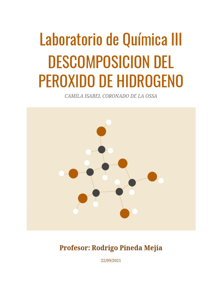 Descomposición Cinética del H2O2 | PDF | Cinética química | Física ...