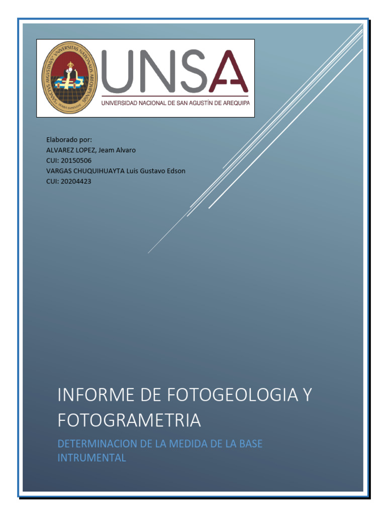 informe de fotogeologia y fotogrametria | PDF