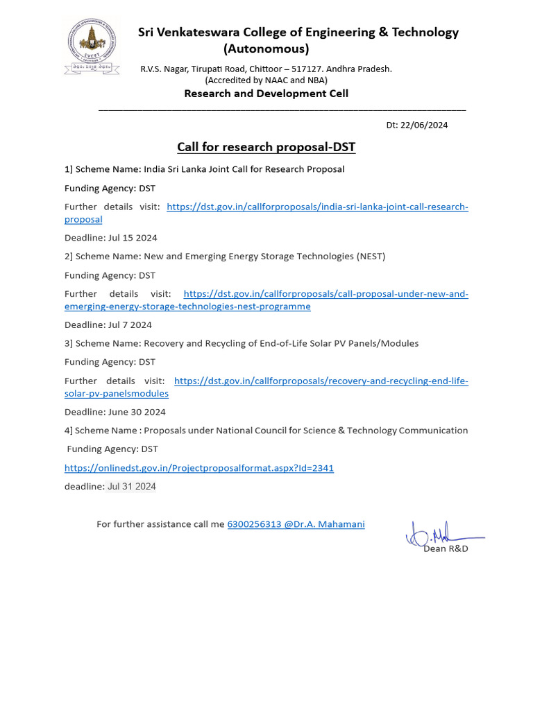 Call For Research Proposal 2024 | PDF | Business | Computers